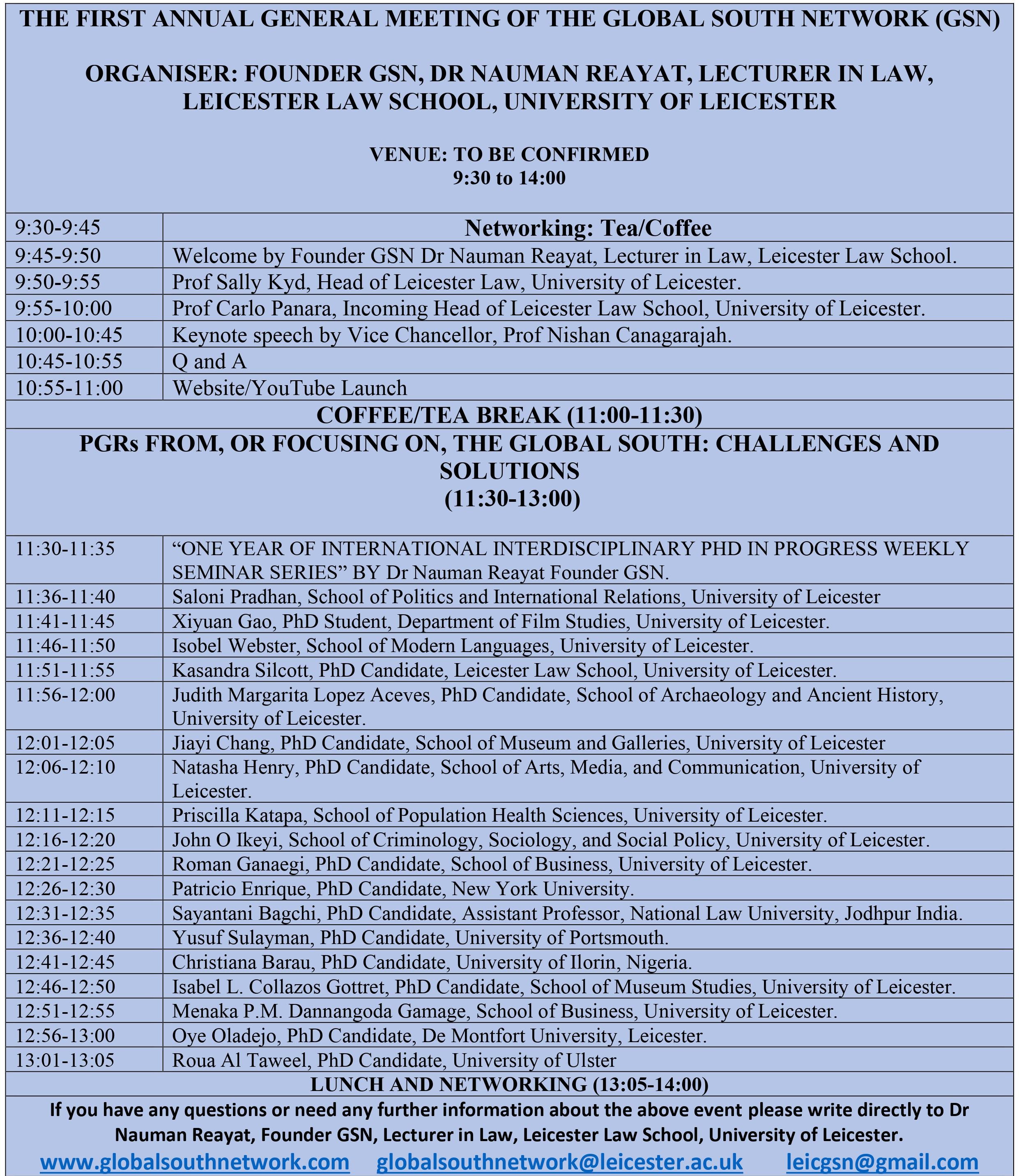 THE FIRST ANNUAL GENERAL MEETING OF THE GLOBAL SOUTH NETWORK (GSN) 2024 ...